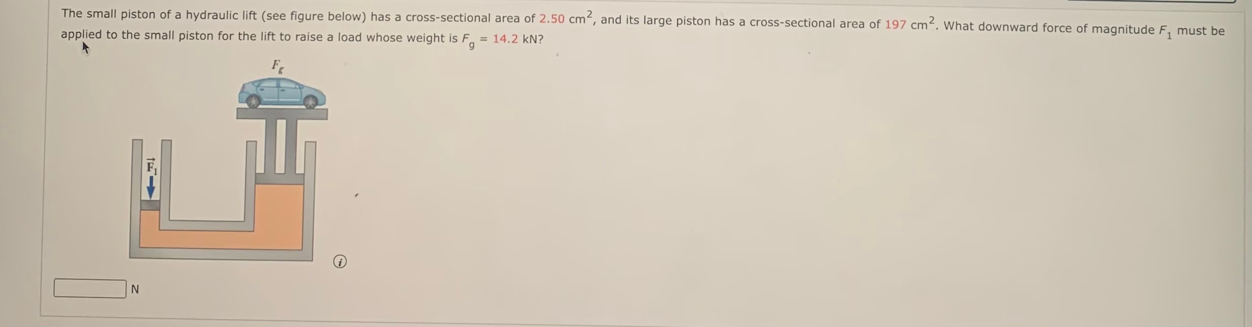 Solved applied to the small piston for the lift to raise a | Chegg.com