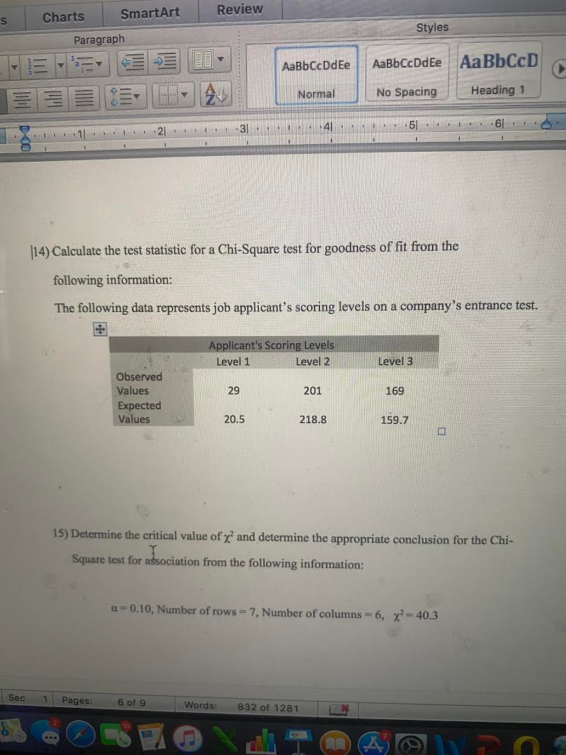 Solved SmartArt Review s Charts Styles Paragraph AaBbCcDdEe | Chegg.com