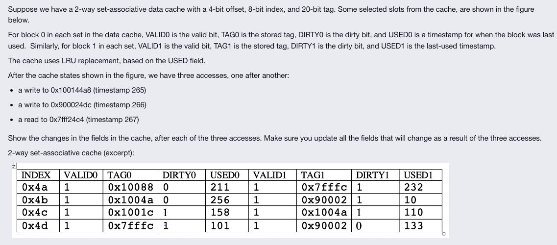 Suppose we have a 2-way set-associative data cache | Chegg.com