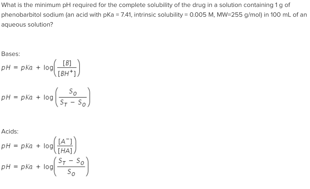 Solved What is the minimum pH required for the complete | Chegg.com