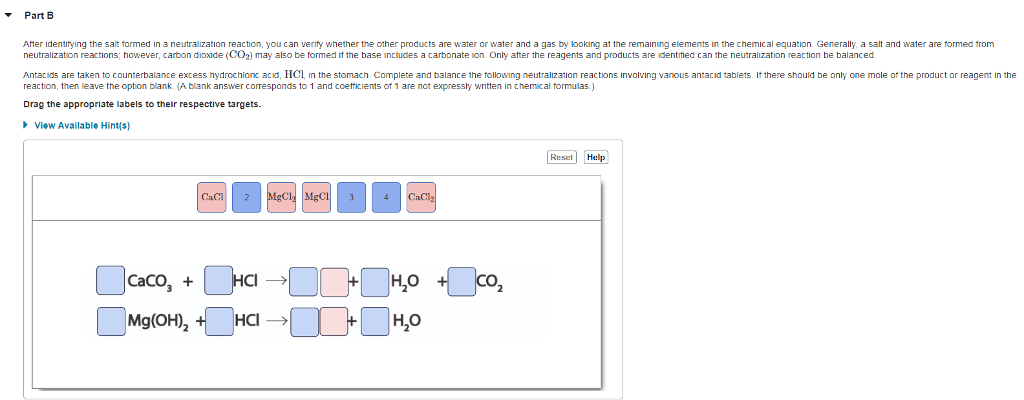 Solved Completing and Balancing Neutralization Reactions | Chegg.com