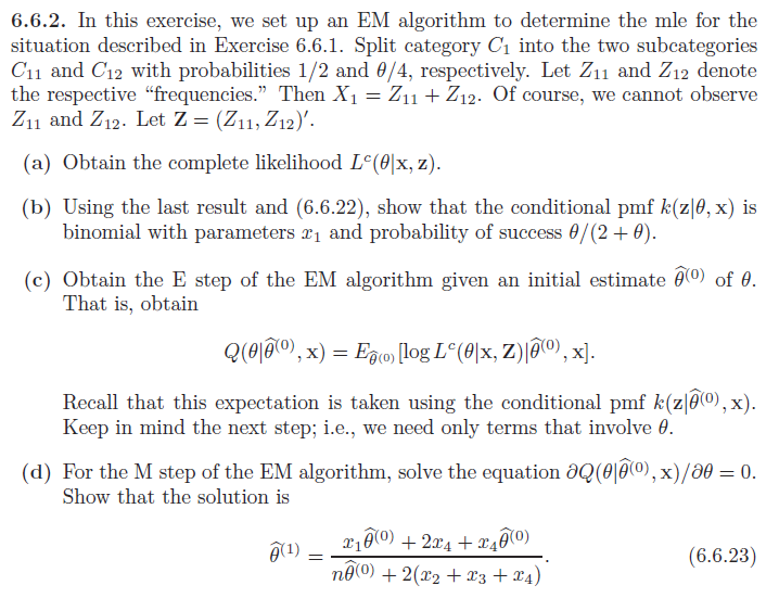 Solved 6.6.2. In this exercise, we set up an EM algorithm to | Chegg.com