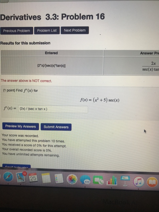 Solved Derivatives 33 Problem 18 Previous Problemprolenm 1803