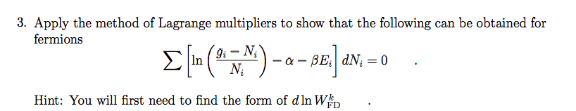 Solved 3. Apply the method of Lagrange multipliers to show | Chegg.com