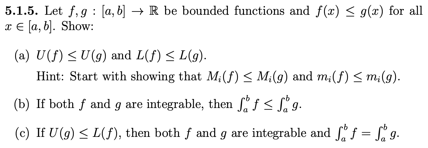 Solved 5 1 5 Let F G [a B] R Be Bounded Functions And