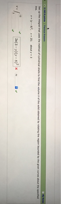 Solved Set up the integral that uses the method of | Chegg.com