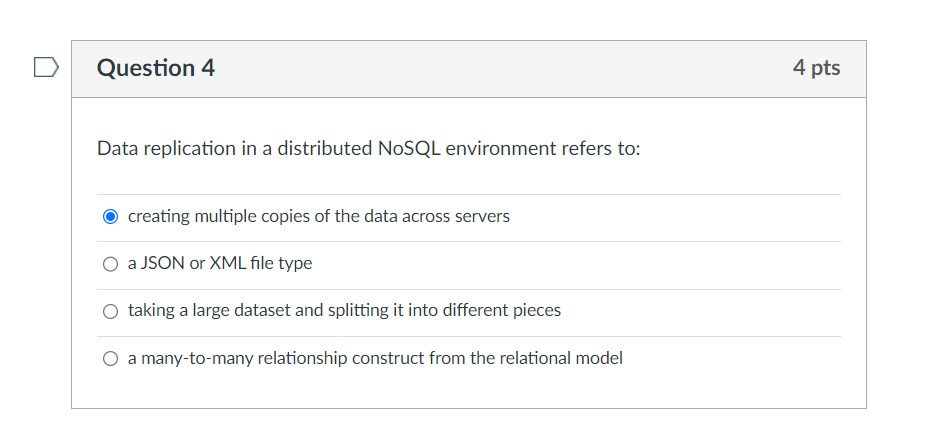 Solved Jata replication in a distributed NoSQL environment | Chegg.com