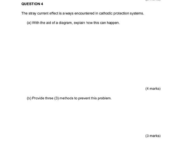 Solved The stray current effect is a ways encountered in | Chegg.com