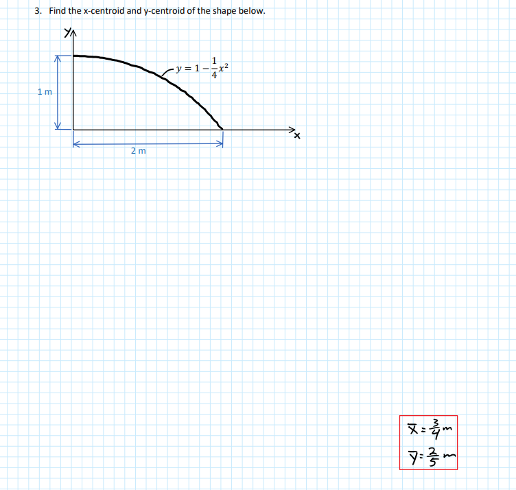 Solved 3. Find the x-centroid and y-centroid of the shape | Chegg.com