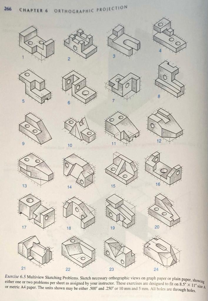 Solved 266 CHAPTER 6 ORTHOGRAPHIC PROJECTION оо 10 O 13 16 | Chegg.com