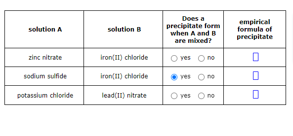 Solved \table[[solution A,solution B,\table[[Does | Chegg.com