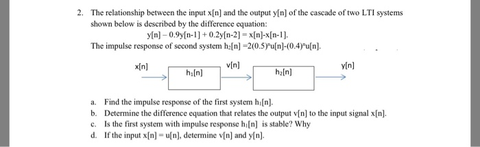 Solved The relationship between the input x[n] and the | Chegg.com