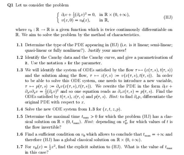 Q1 Let us consider the problem v + }(0:0)2 = 0, in Rx | Chegg.com