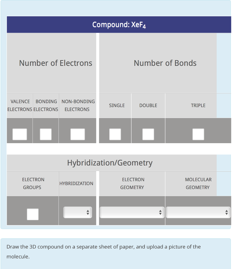 Solved Compound: XeF4 Number of Electrons Number of Bonds | Chegg.com