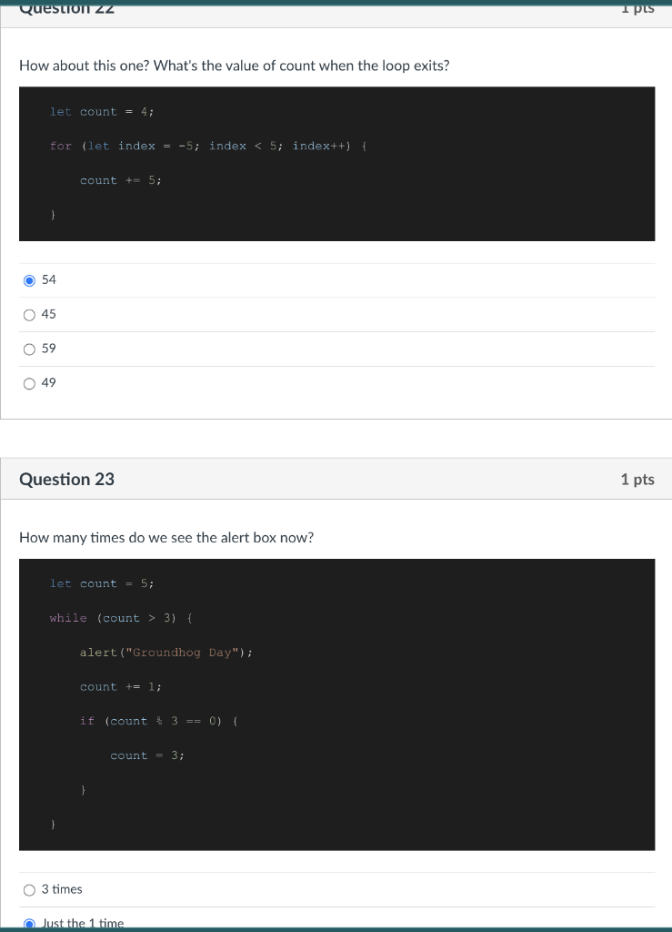 Solved How about this one? What's the value of count when | Chegg.com