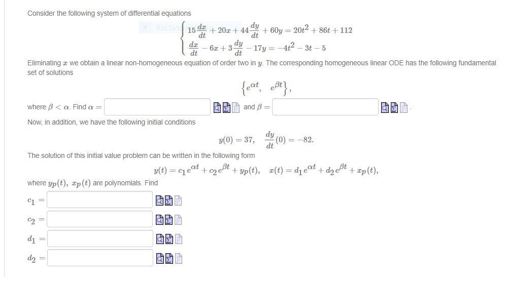 Solved Consider the following system of differential | Chegg.com