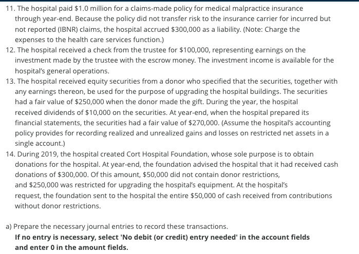 Solved Cort Hospital was established as a nonprofit | Chegg.com