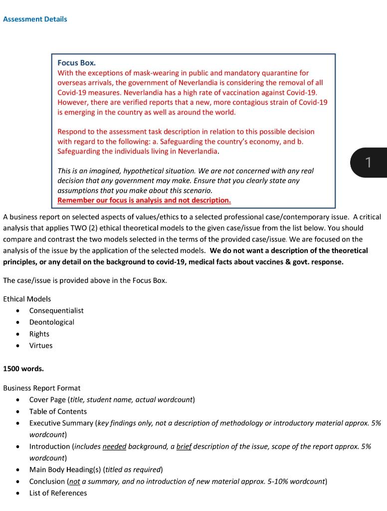 Solved Assessment Details Focus Box. With the exceptions of | Chegg.com