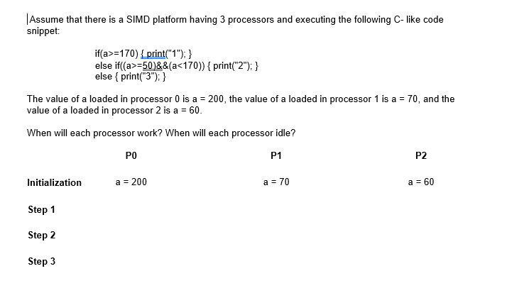 Solved |Assume that there is a SIMD platform having 3 | Chegg.com