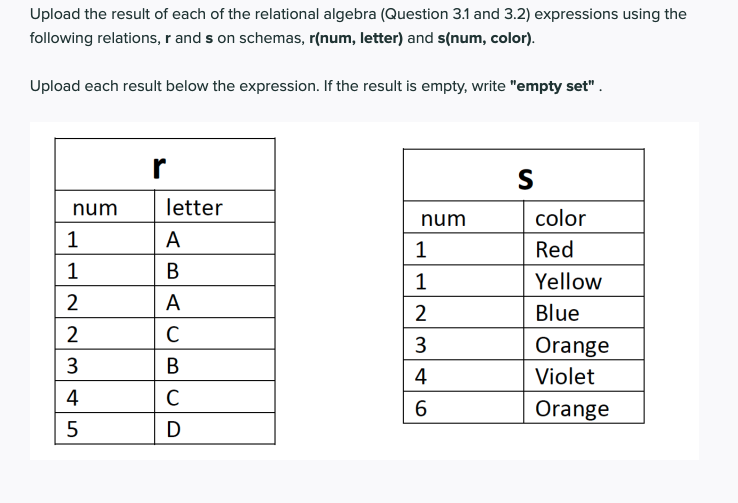 Solved Upload the result of each of the relational algebra | Chegg.com