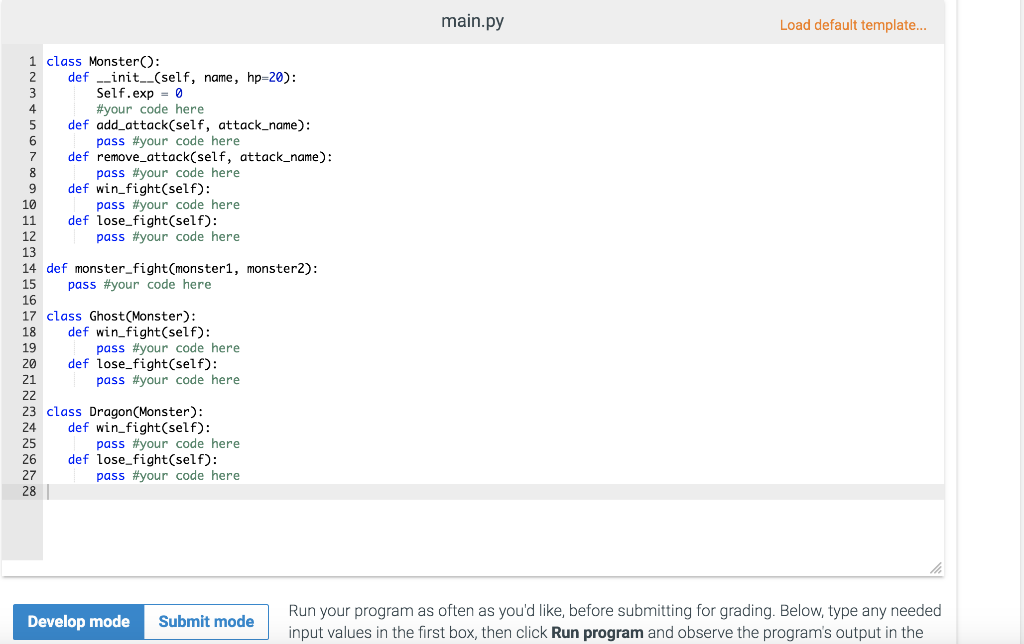 13.11 Programming Assignment 4- Build a Monster | Chegg.com