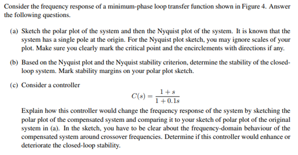 Consider the frequency response of a minimum-phase | Chegg.com