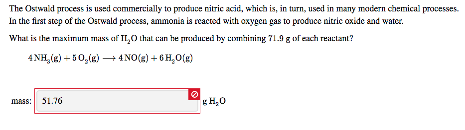 Solved The Ostwald process is used commercially to produce | Chegg.com