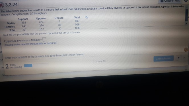 Solved For part b) find the probability that the person | Chegg.com