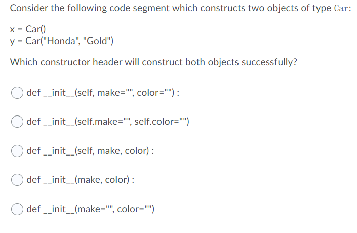 Solved Consider the following code segment which constructs | Chegg.com