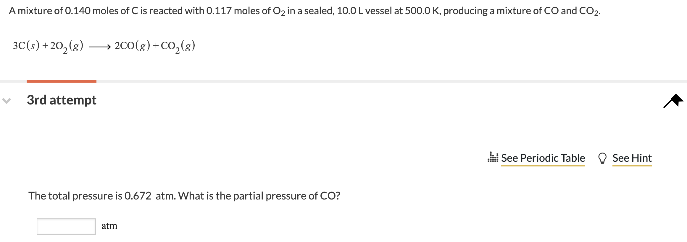 Solved A mixture of 0.140 moles of C is reacted with 0.117 | Chegg.com