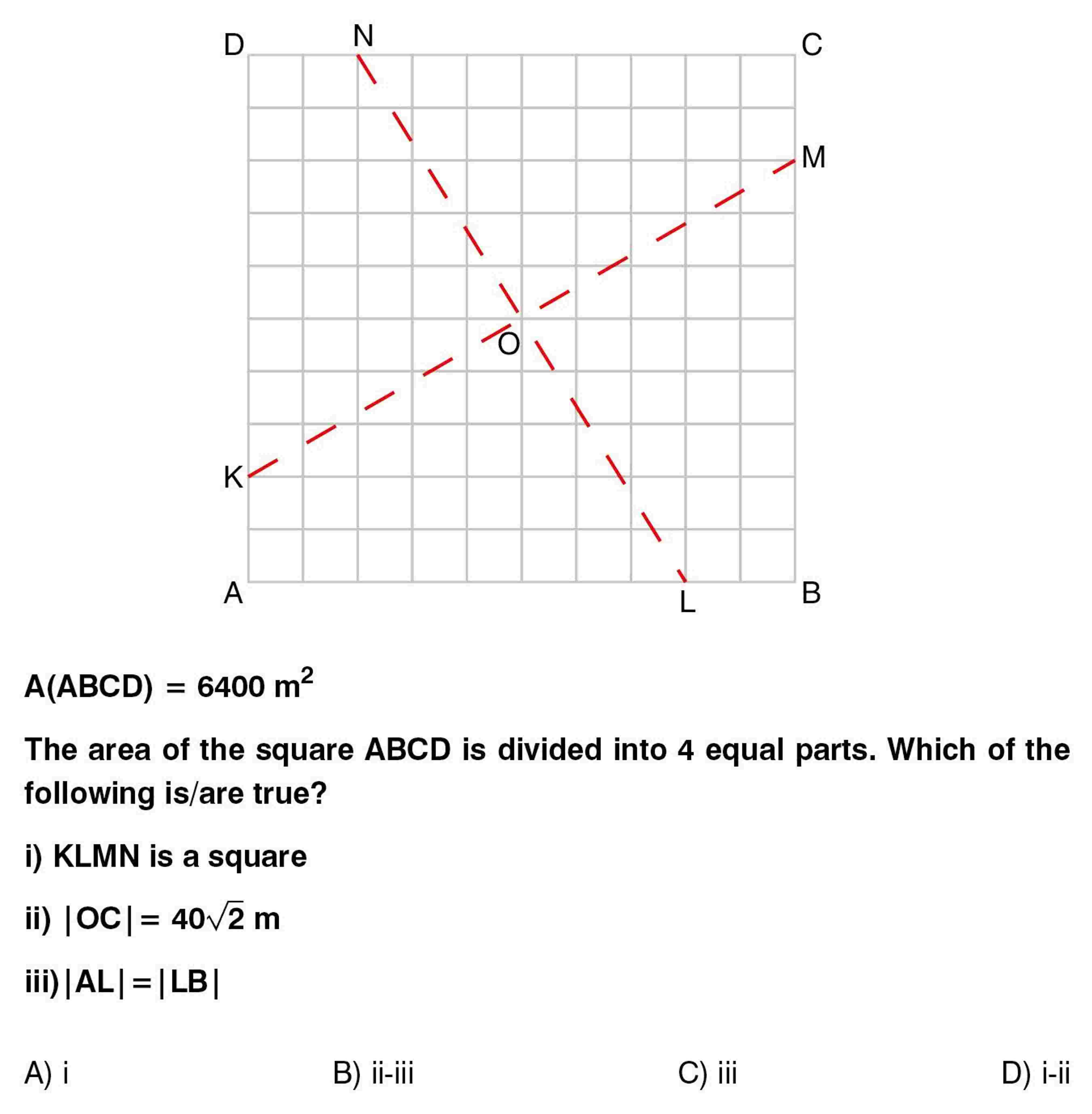 Solved A(ABCD)=6400m2The area of ﻿the square ABCD is | Chegg.com