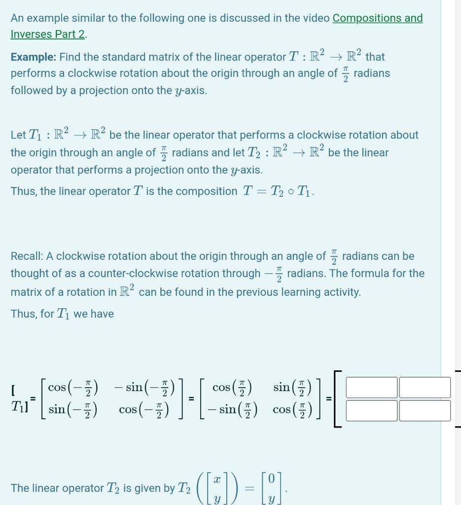 Solved An example similar to the following one is discussed | Chegg.com