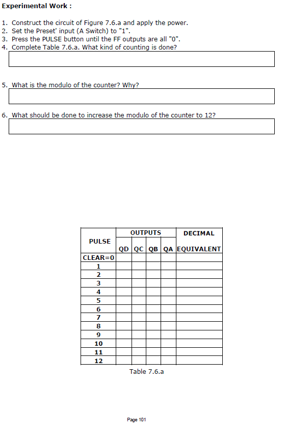 Solved EXPERIMENT 7.6 : DETERMINING COUNTING LIMITS OF THE | Chegg.com