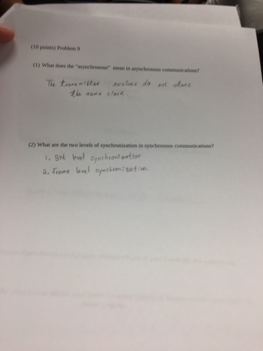 Solved What does the "asynchronous" mean in asynchronous | Chegg.com