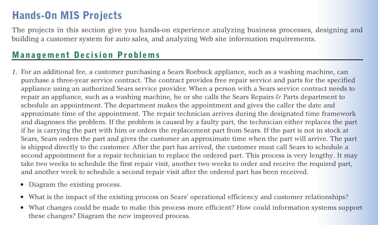 Solved Hands-On MIS Projects The projects in this section | Chegg.com