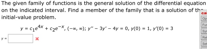 Solved The given family of functions is the general solution | Chegg.com