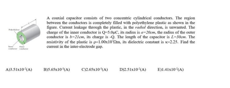 Solved A coaxial capacitor consists of two concentric | Chegg.com