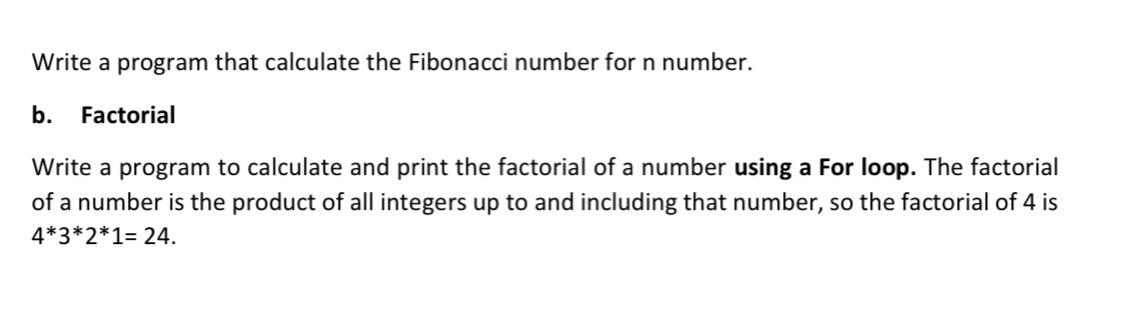 Solved Write a program that calculate the Fibonacci number | Chegg.com