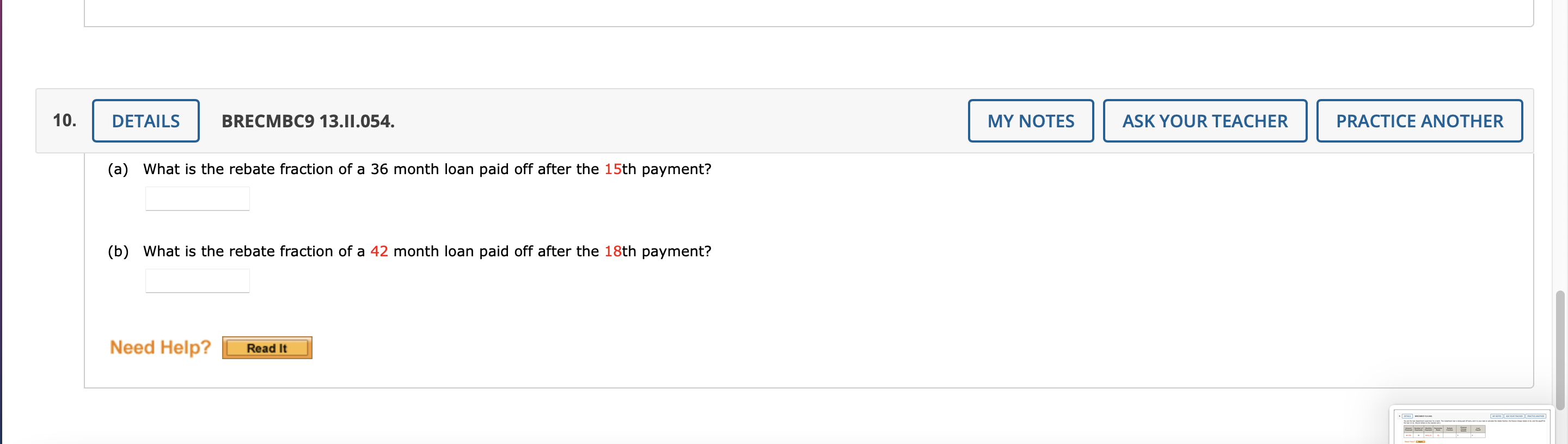 Solved 10. DETAILS BRECMBC9 13.11.054. MY NOTES ASK YOUR | Chegg.com