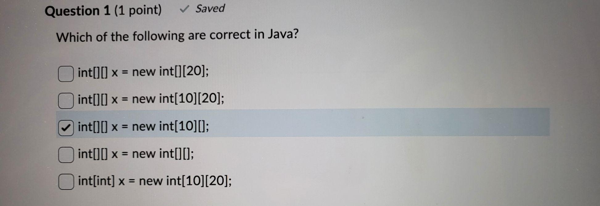 Solved Question 1 (1 point) Saved Which of the following | Chegg.com