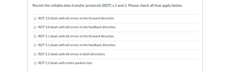 Solved Revisit the reliable data transfer protocols (RDT) | Chegg.com