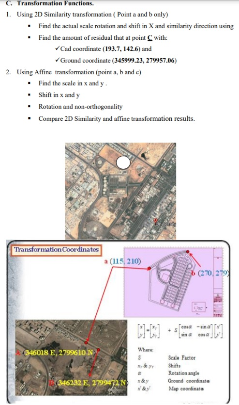 C. Transformation Functions. 1. Using 2D Similarity | Chegg.com