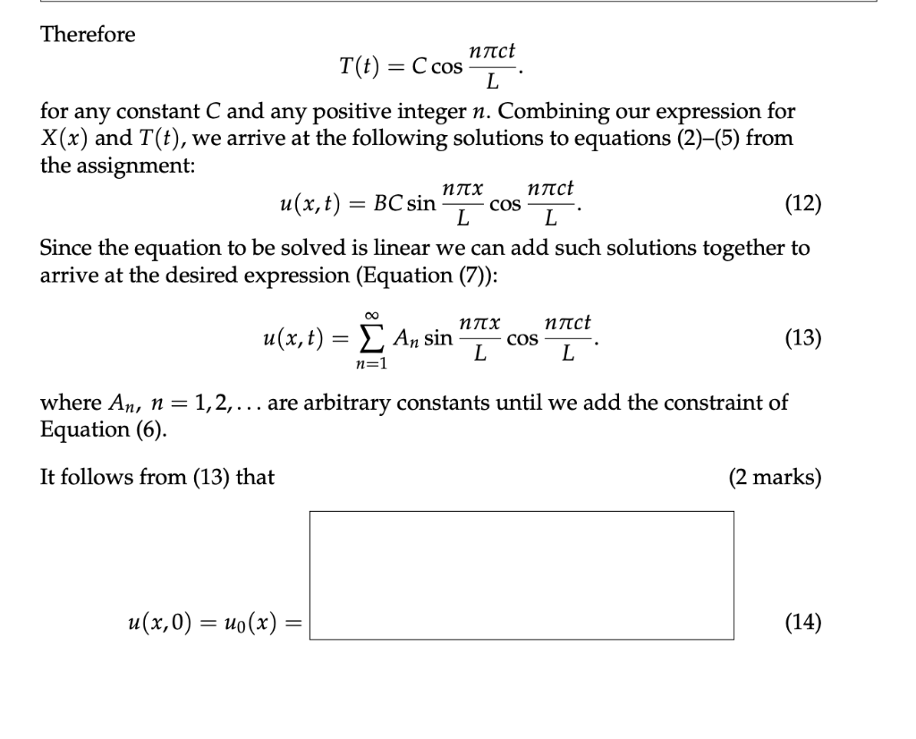 Solved The problem is concerned with a uniform string | Chegg.com