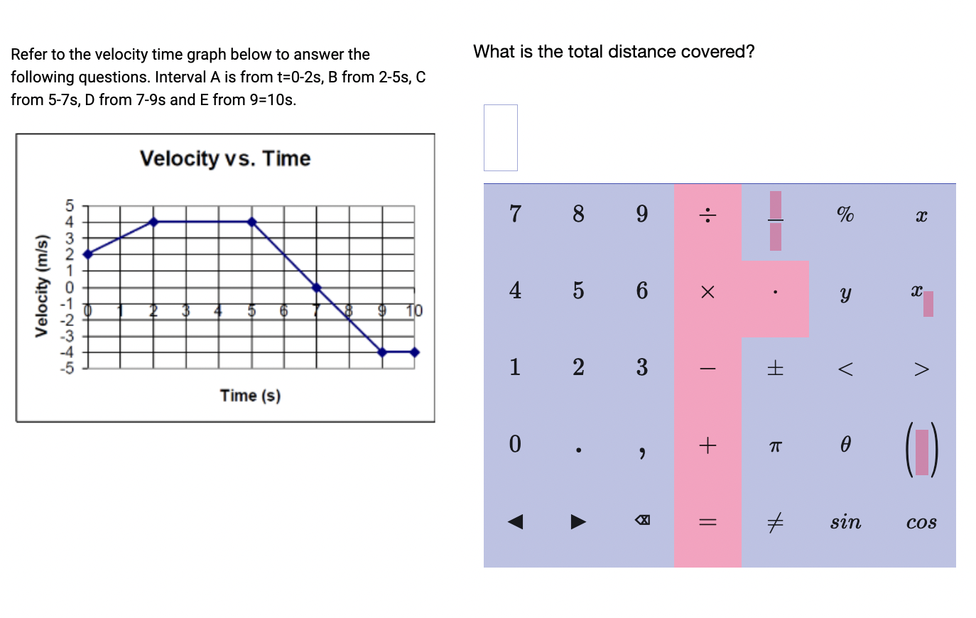 Solved Refer to the velocity time graph below to answer the | Chegg.com