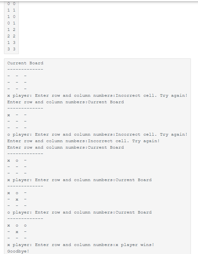 Solved Current Board-quad--,-x player: Enter row and column | Chegg.com