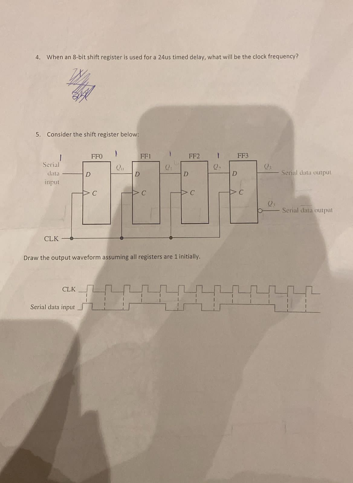 Solved 1. Draw the outputs of a falling-edge-clock J-K | Chegg.com