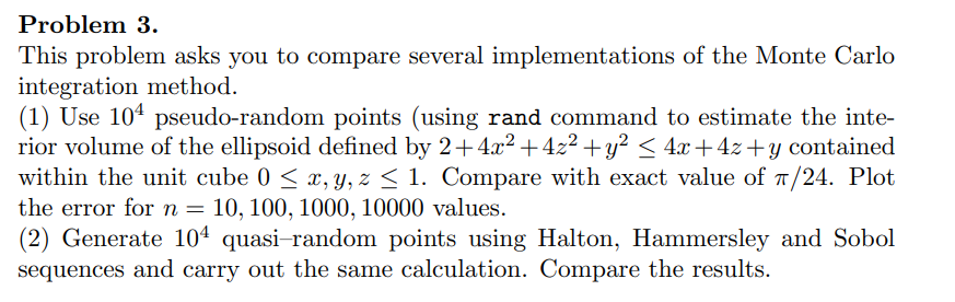 Solved Problem 3. This problem asks you to compare several | Chegg.com