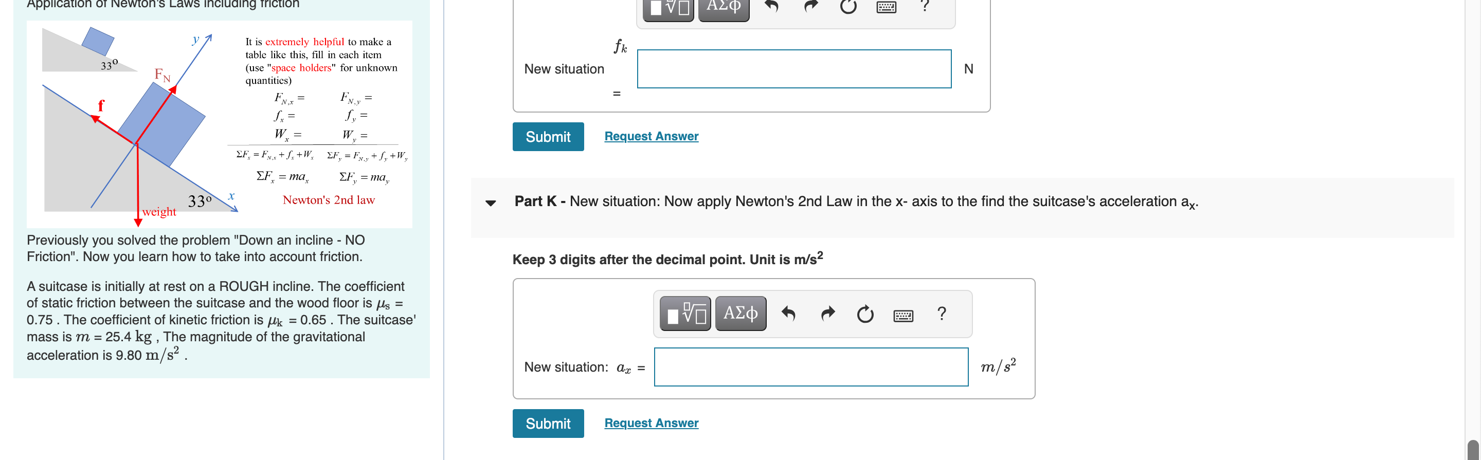 Solved Learning Goal: Application of Newton's Laws including | Chegg.com