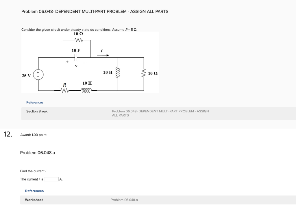 Solved Problem 06.048- DEPENDENT MULTI-PART PROBLEM - ASSIGN | Chegg.com