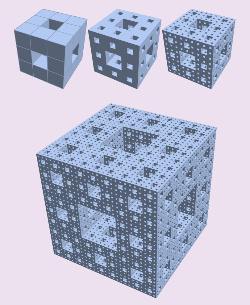 Solved Consider the fractal known as Menger's Sponge in two | Chegg.com